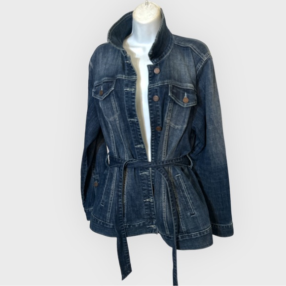 Laurie Felt | Jackets & Coats | Laurie Felt Classic Belted Denim Jacket ...